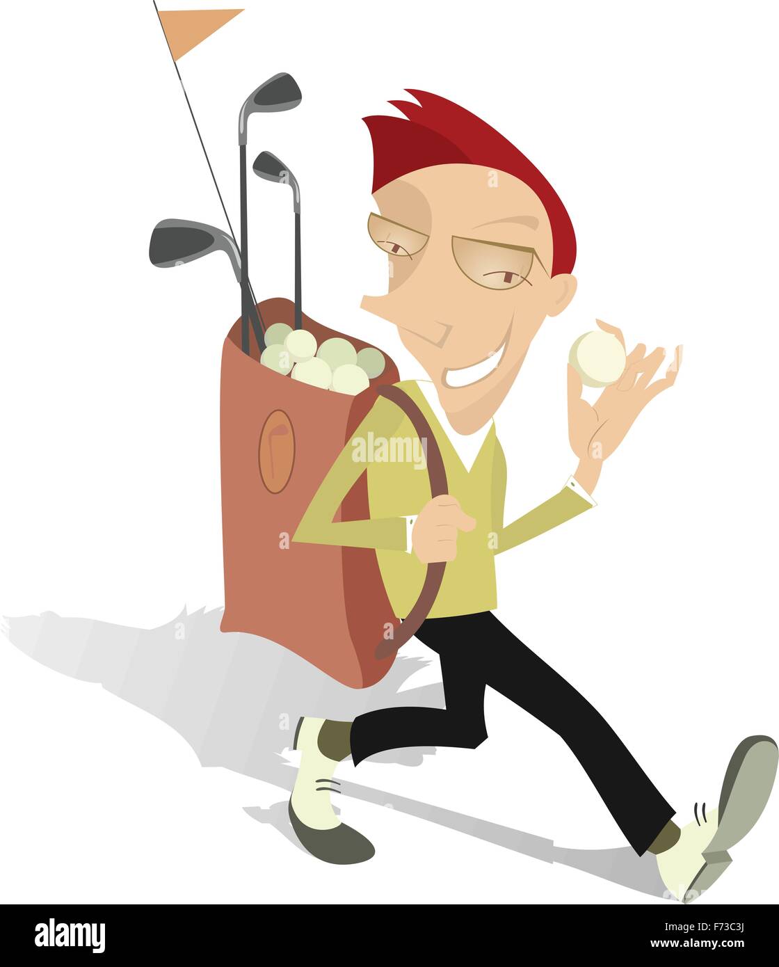 Comic happy golfer goes to play golf Stock Vector Image & Art - Alamy