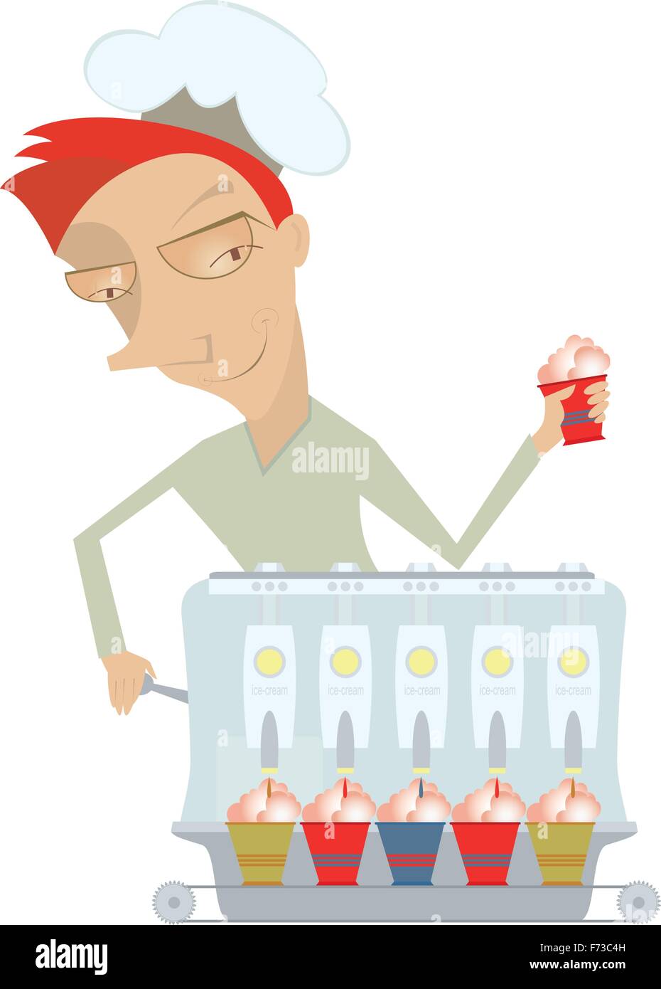 Vintage ice cream man Stock Vector Images - Alamy