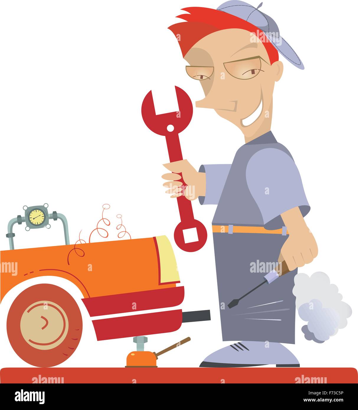 Manual worker cartoon illustration hi-res stock photography and images ...