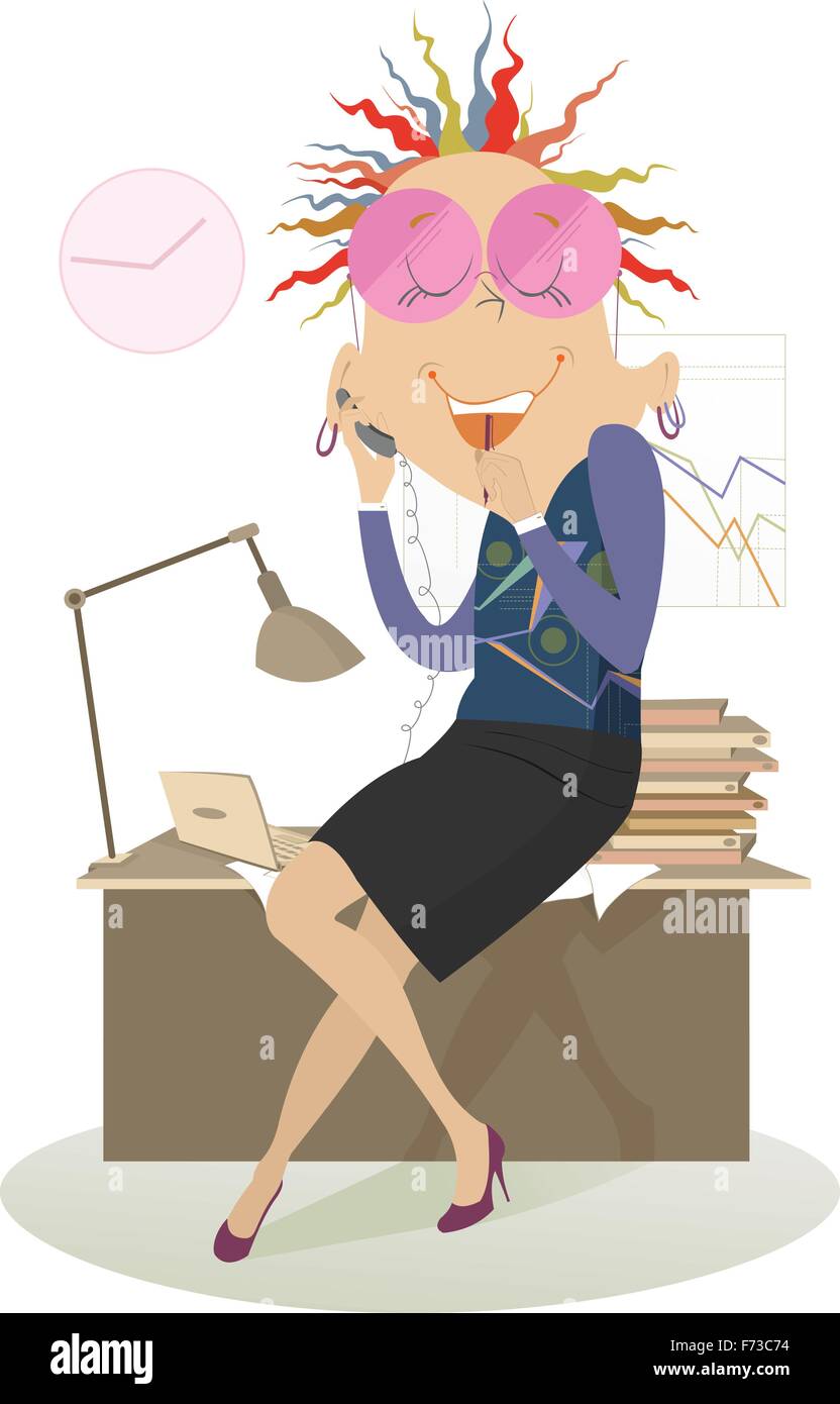 Cartoon woman secretary office Stock Vector Images - Alamy