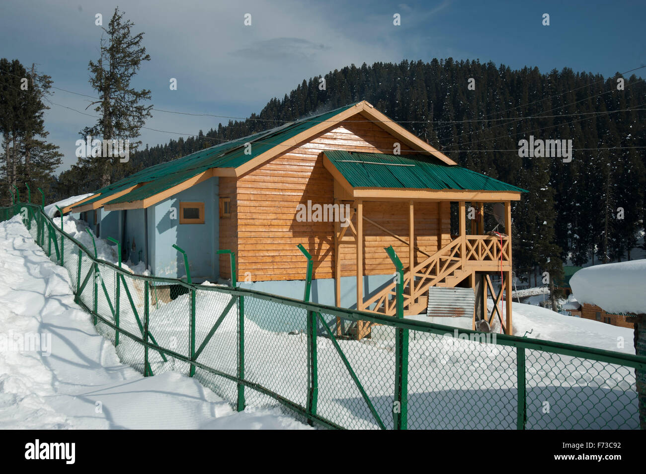 Wooden house, gulmarg, kashmir, india, asia Stock Photo - Alamy