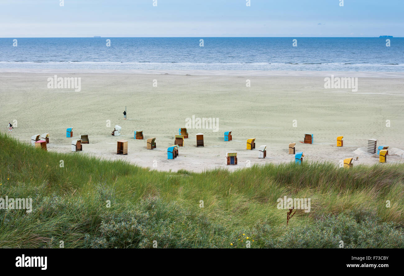 Beach chairs at the island of Juist in Germany Stock Photo - Alamy
