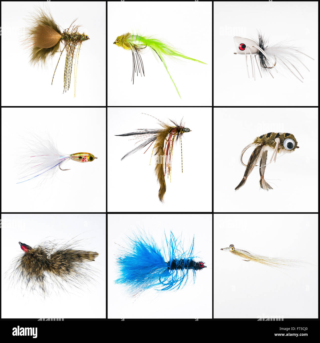 Fly Fishing Flies Multiple Stock Photo - Alamy