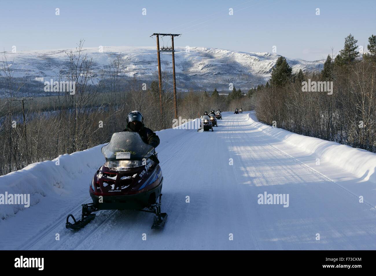 snowmobile safari in the area around Tromso Stock Photo - Alamy