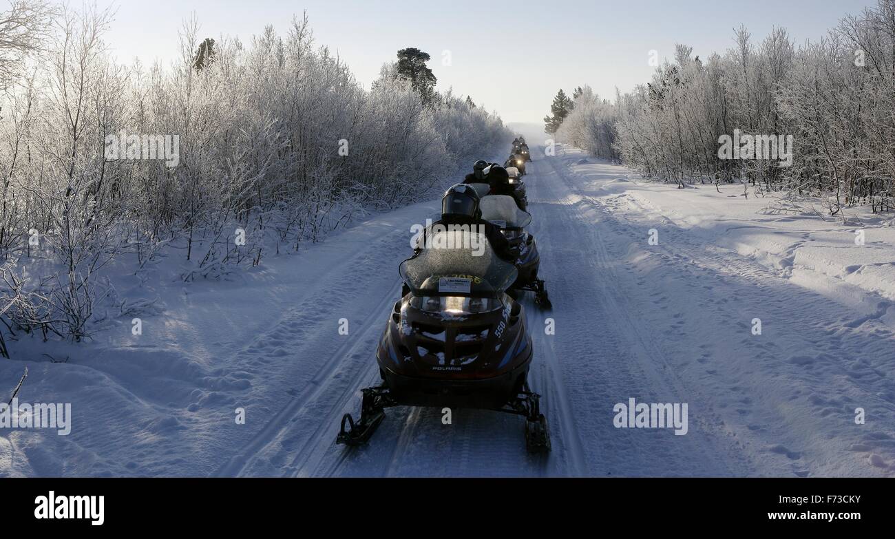 snowmobile safari in the area around Tromso Stock Photo - Alamy