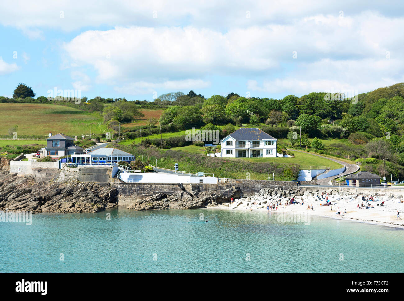 Early summer at Swanpool beach in Falmouth, Cornwall, England, UK Stock ...