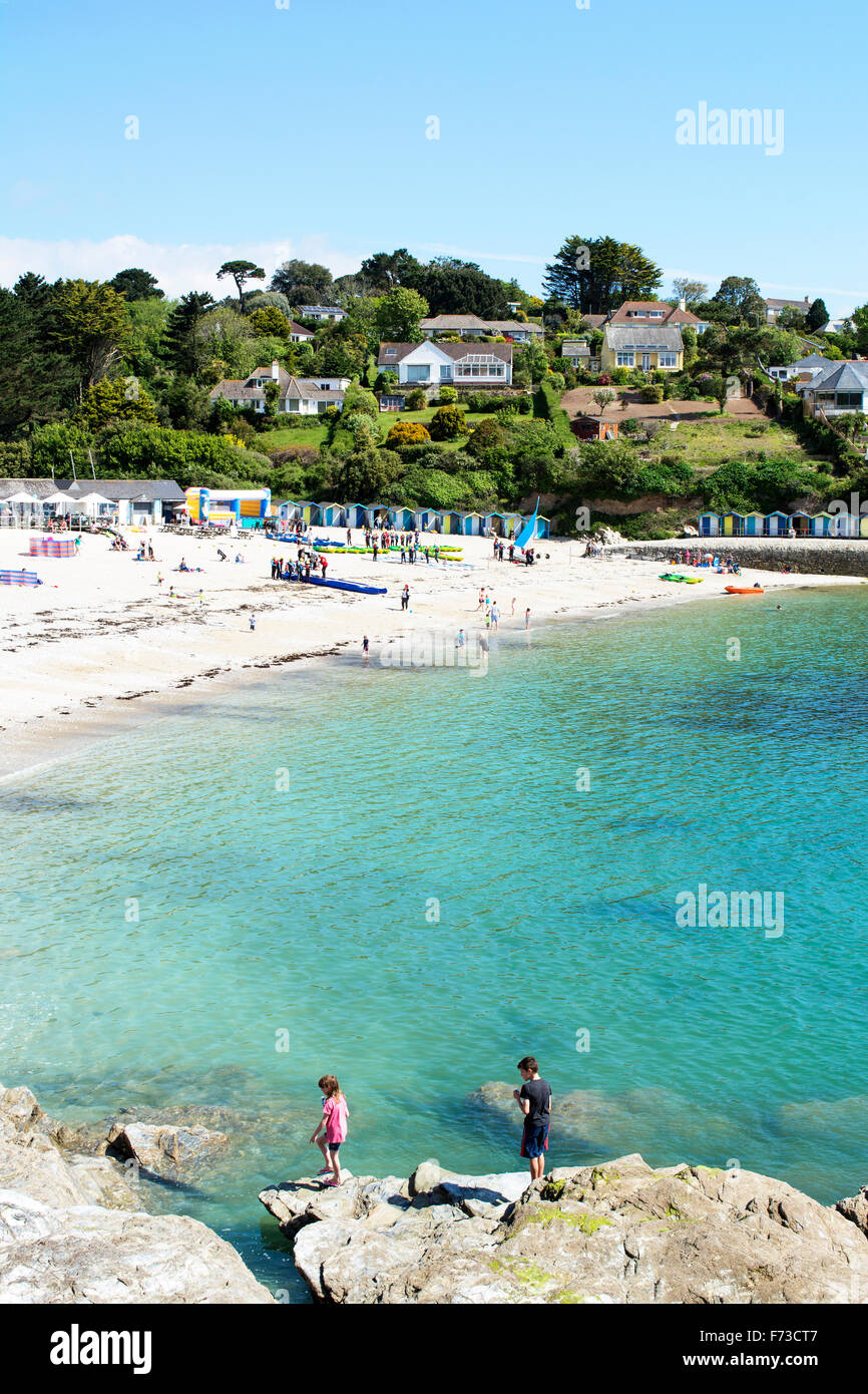 Early summer at Swanpool beach in Falmouth, Cornwall, England, UK Stock ...