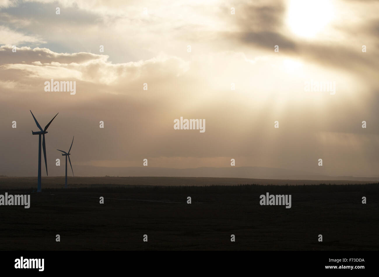 Incoming rain clouds obscure the sun over Fenwick Moor Stock Photo - Alamy