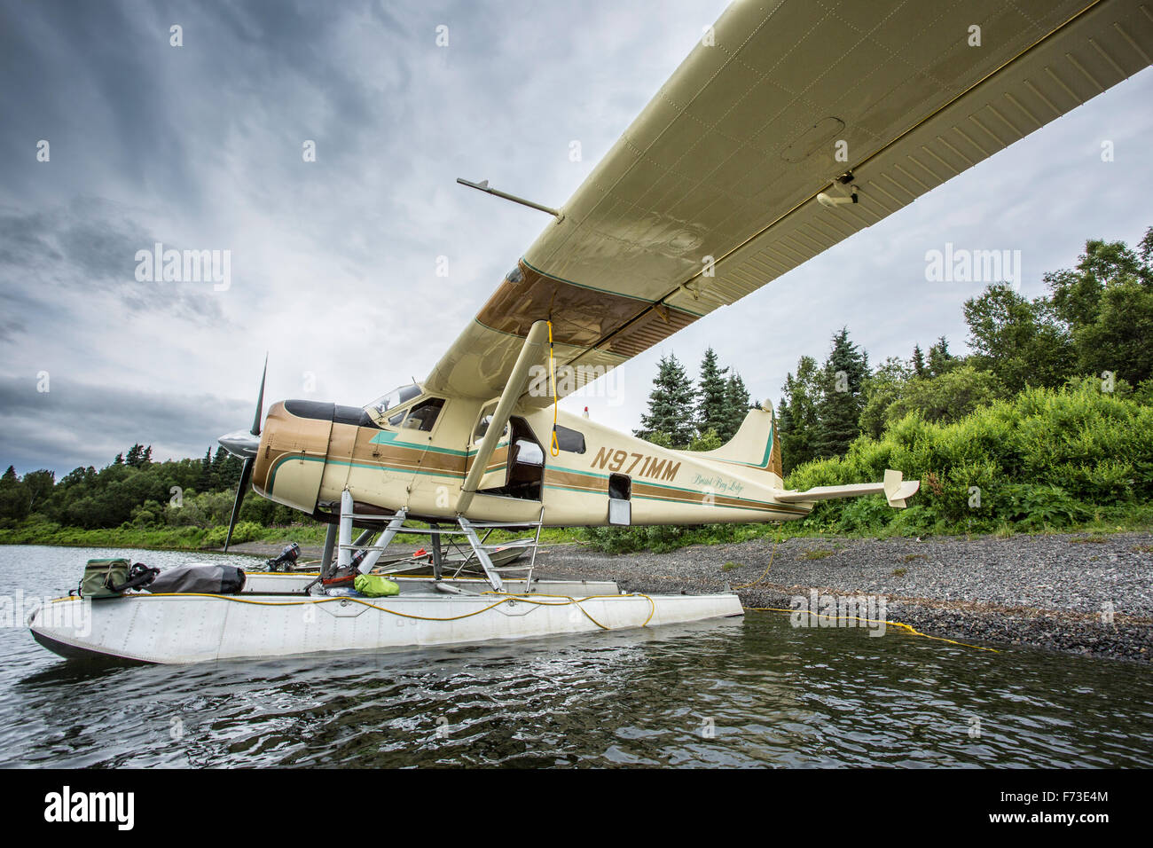 deHaviland Beaver float plane in Bristol Bay region, Alaska Stock Photo ...