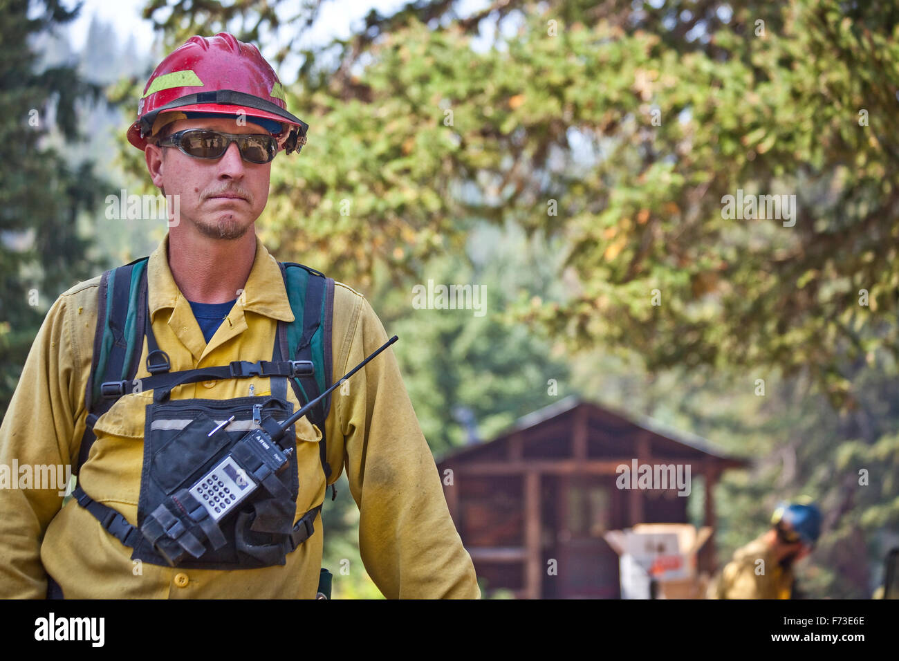 A wildland firefighter in full gear Stock Photo - Alamy