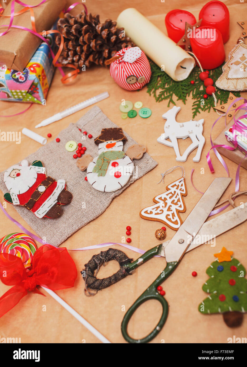 Mess Christmas Presents Wrapping Paper High Resolution Stock ...