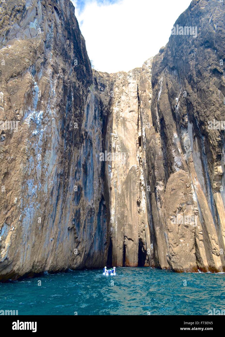 Granite cliffs of Witch Hill on Isla San Cristobal, Galapagos Islands ...
