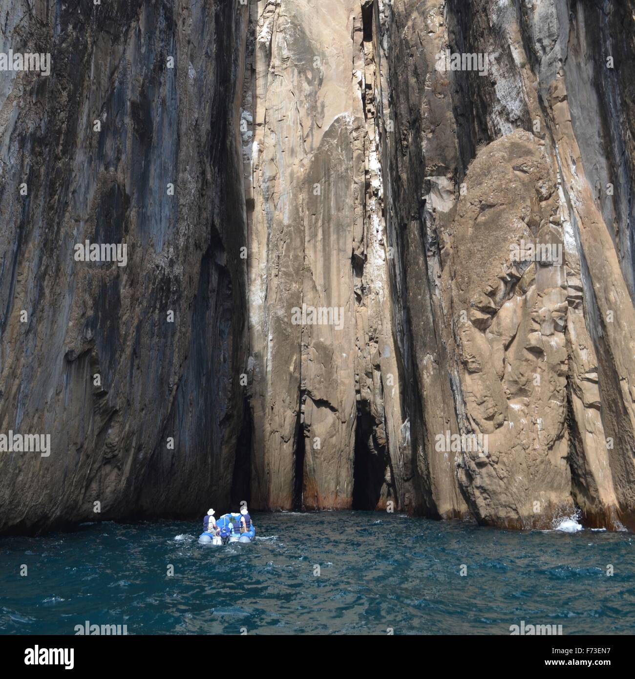Granite cliffs of Witch Hill on Isla San Cristobal, Galapagos Islands ...