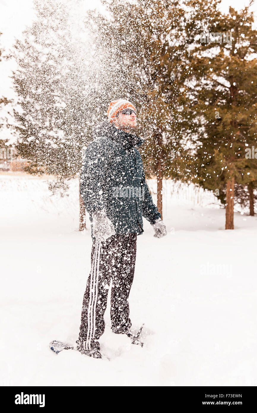 Man in snow Stock Photo - Alamy