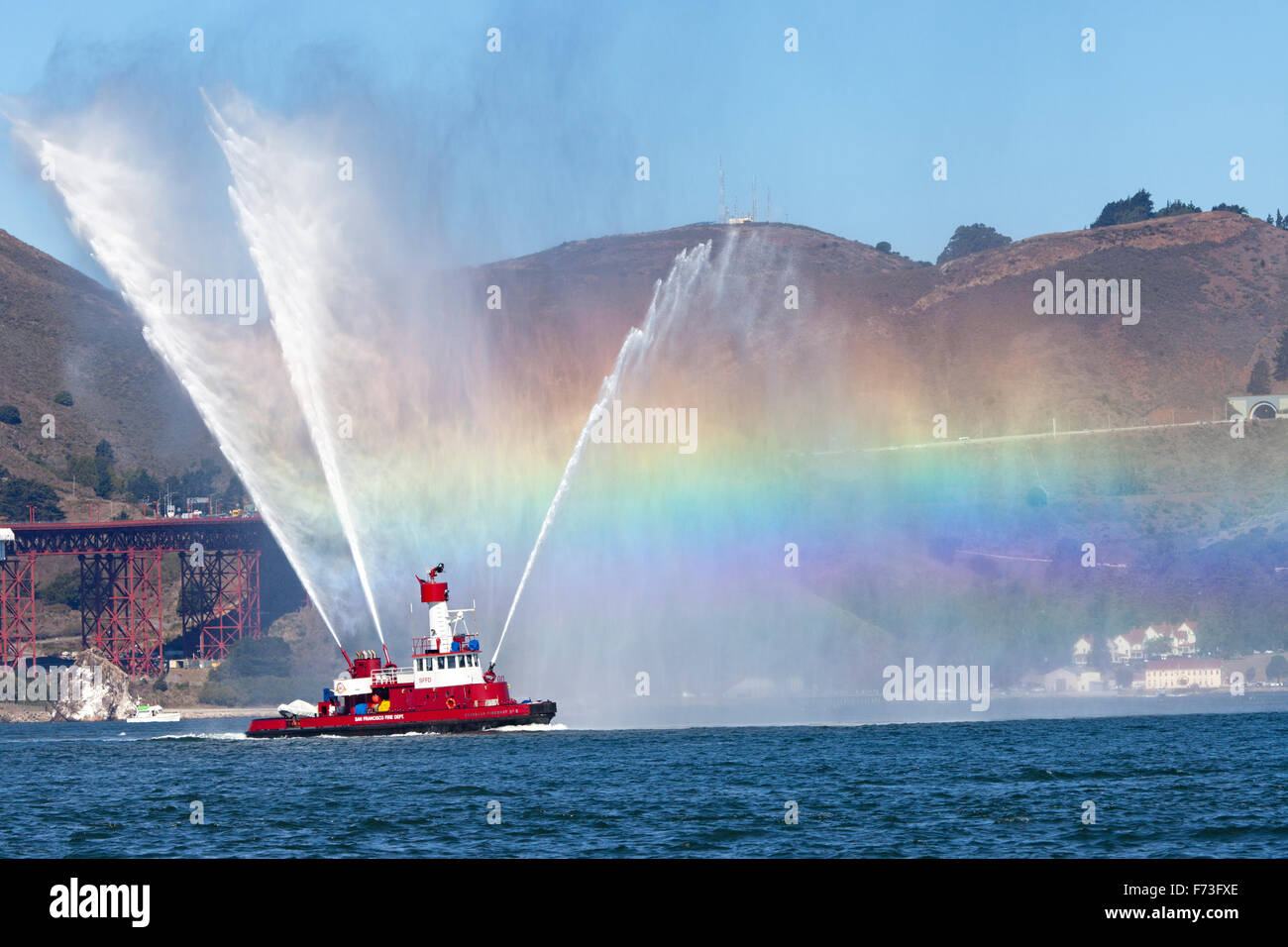 San Francisco Fire Departments fireboat Gaurdian Fireboat No. 2 uses ...