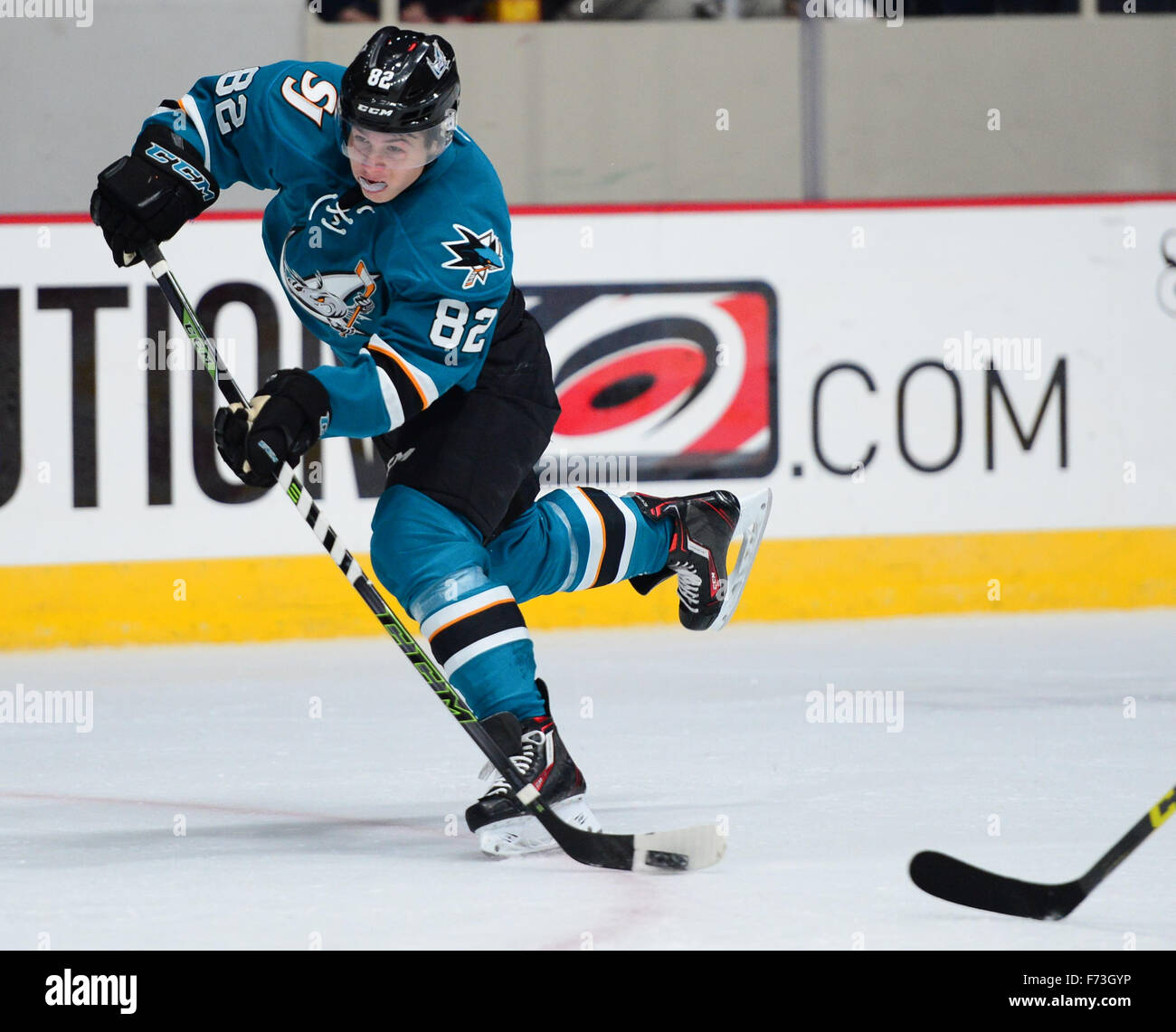 Barracuda RW Nikolay Goldobin (82) during the AHL game between the San Jose Barracuda and the ...