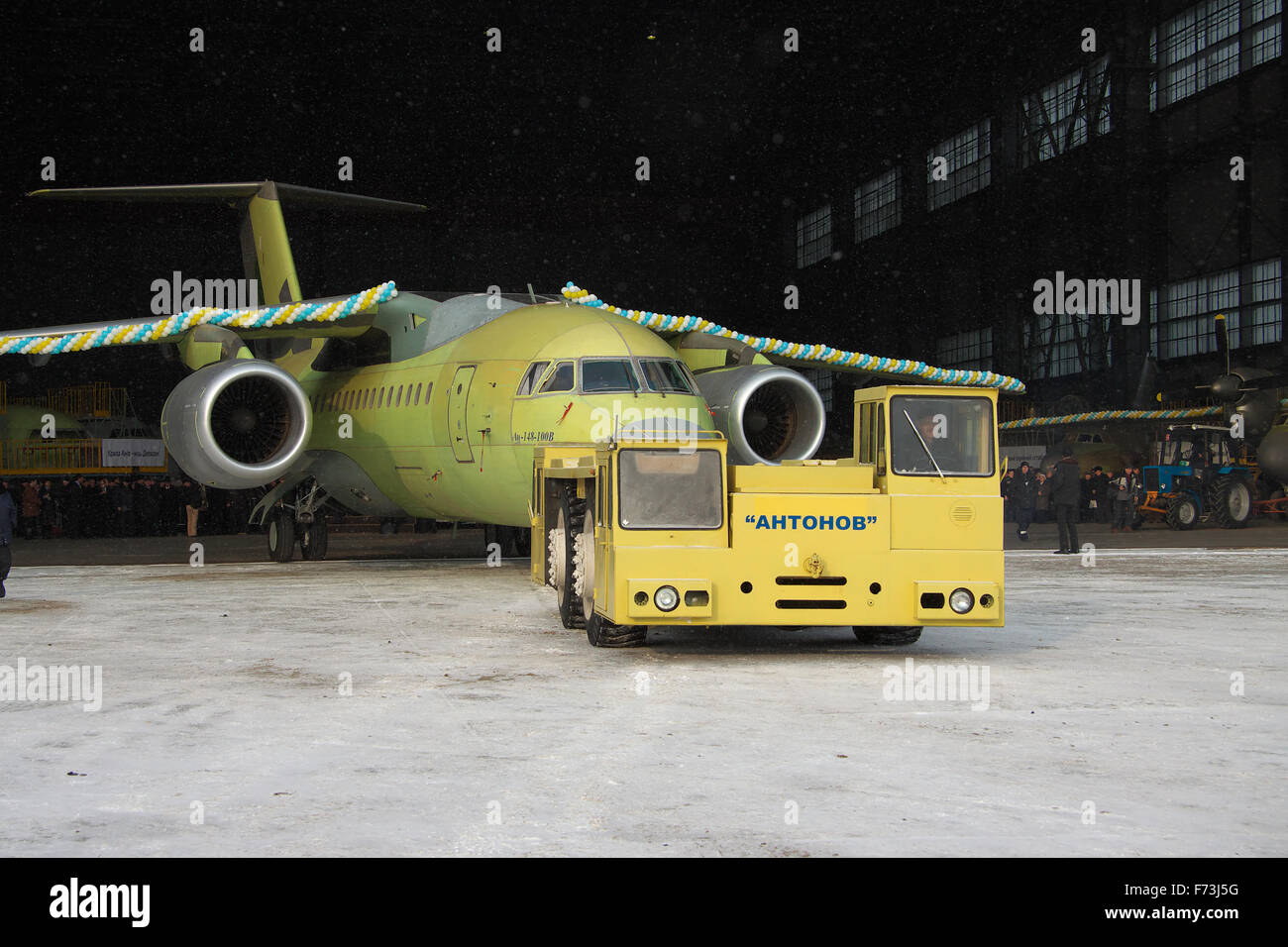 Kiev, Ukraine - December 30, 2012: Antonov An-148 regional passenger ...