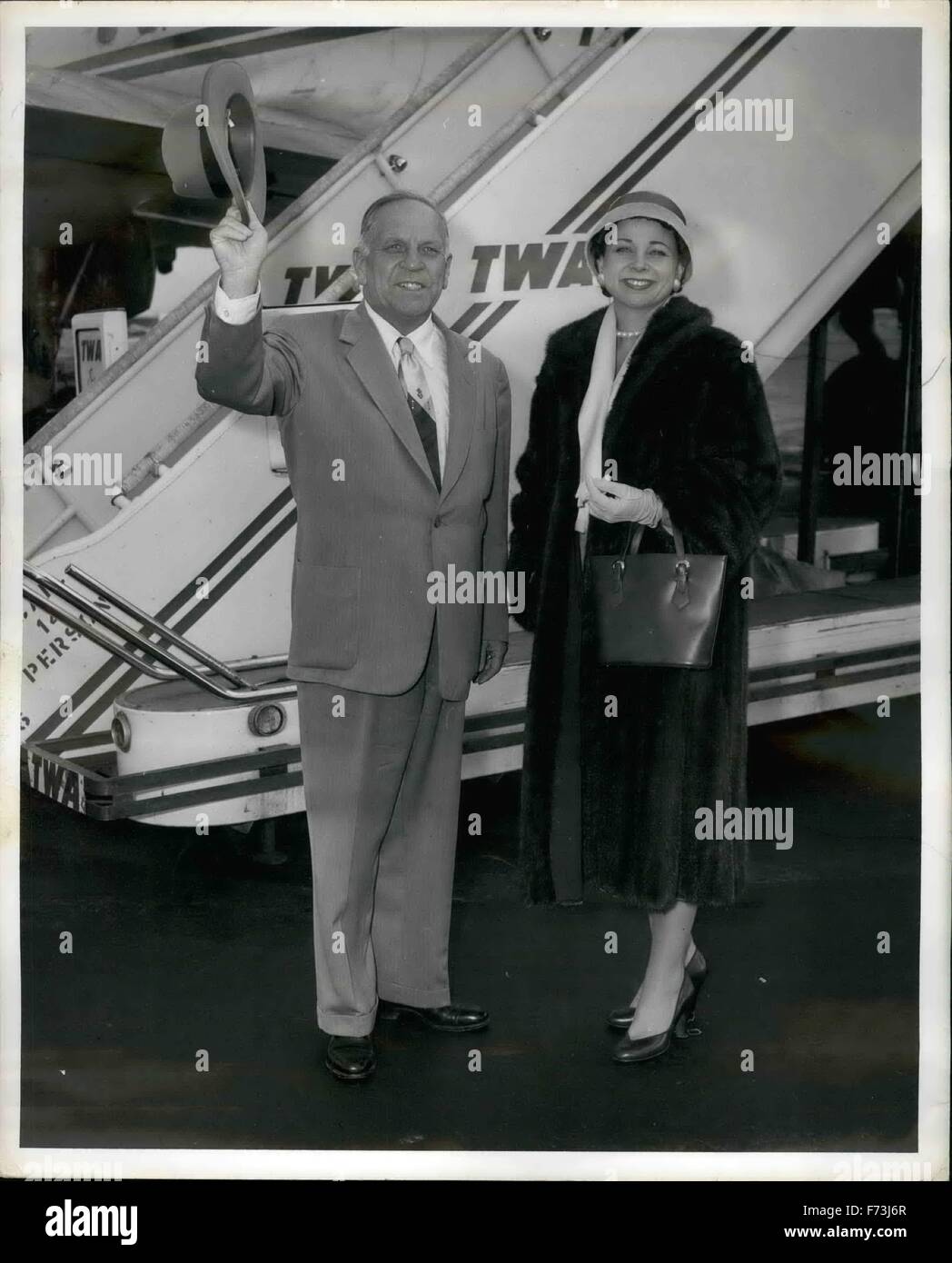 1958 - California Governor Goodwin J. Knight and Mrs. Knight board ...