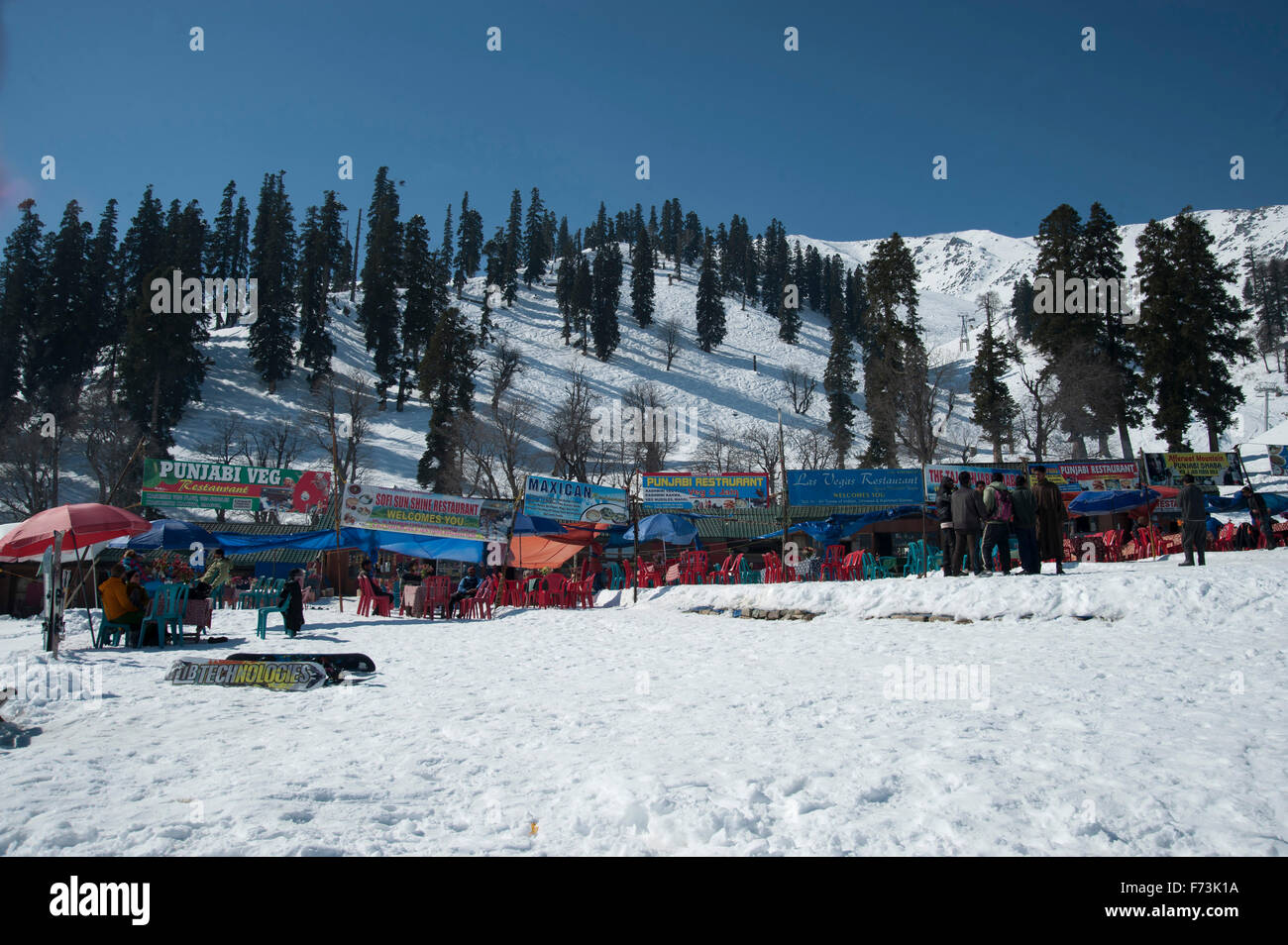 Food stalls, gondola ride, gulmarg, kashmir, india, asia Stock Photo ...