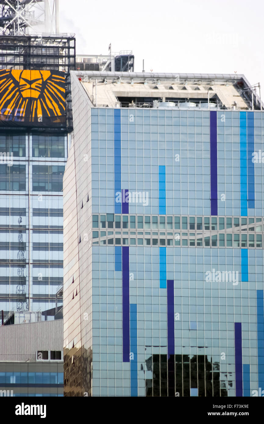 A close up of an office building on Times Square in Midtown Manhattan ...
