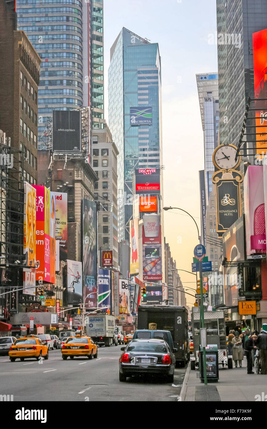 The Times Square, major commercial intersection and neighborhood in ...