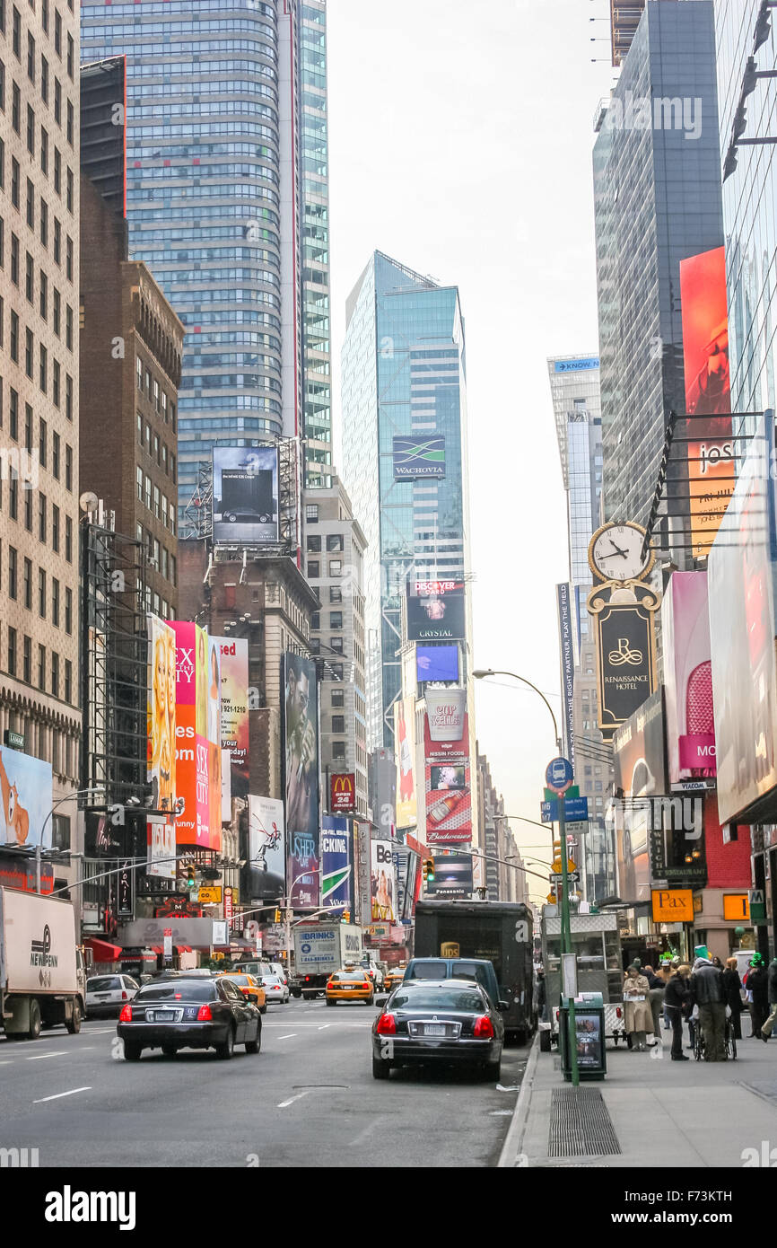 The Times Square, major commercial intersection and neighborhood in ...