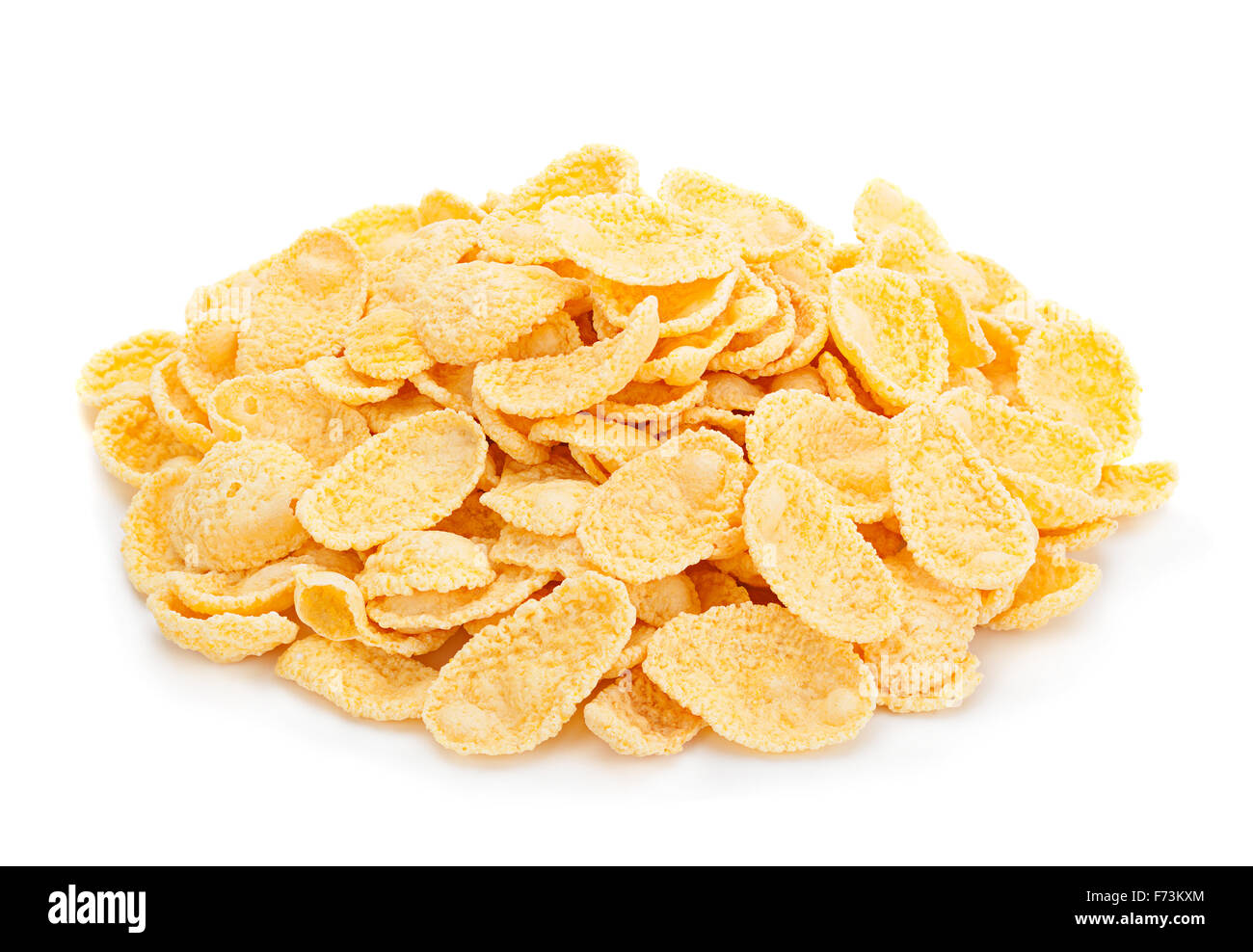 Corn flakes snack isolated on white background Stock Photo - Alamy