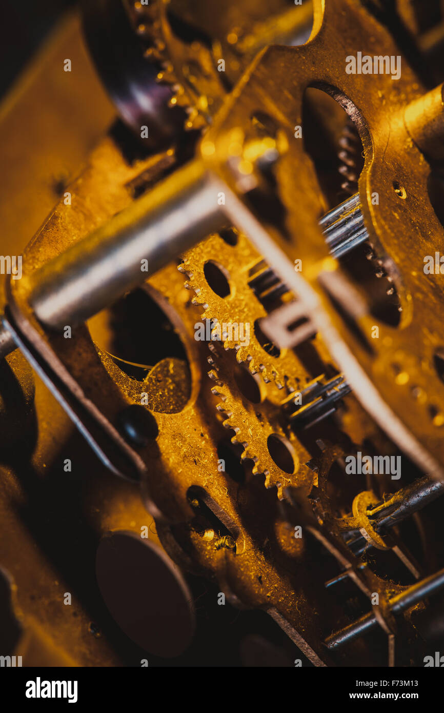 Vintage clock mechanism Stock Photo - Alamy