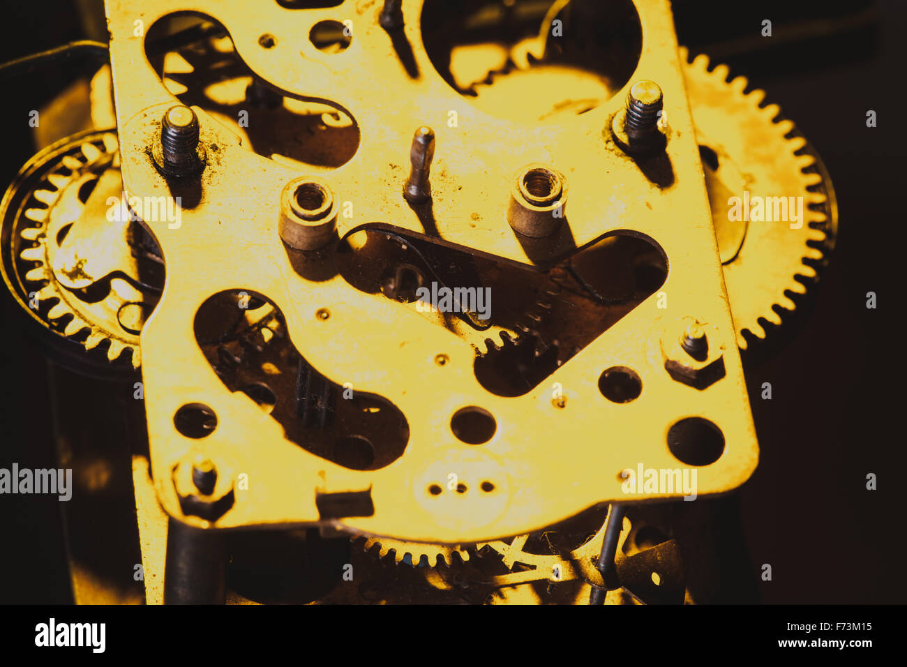 Vintage clock mechanism Stock Photo - Alamy