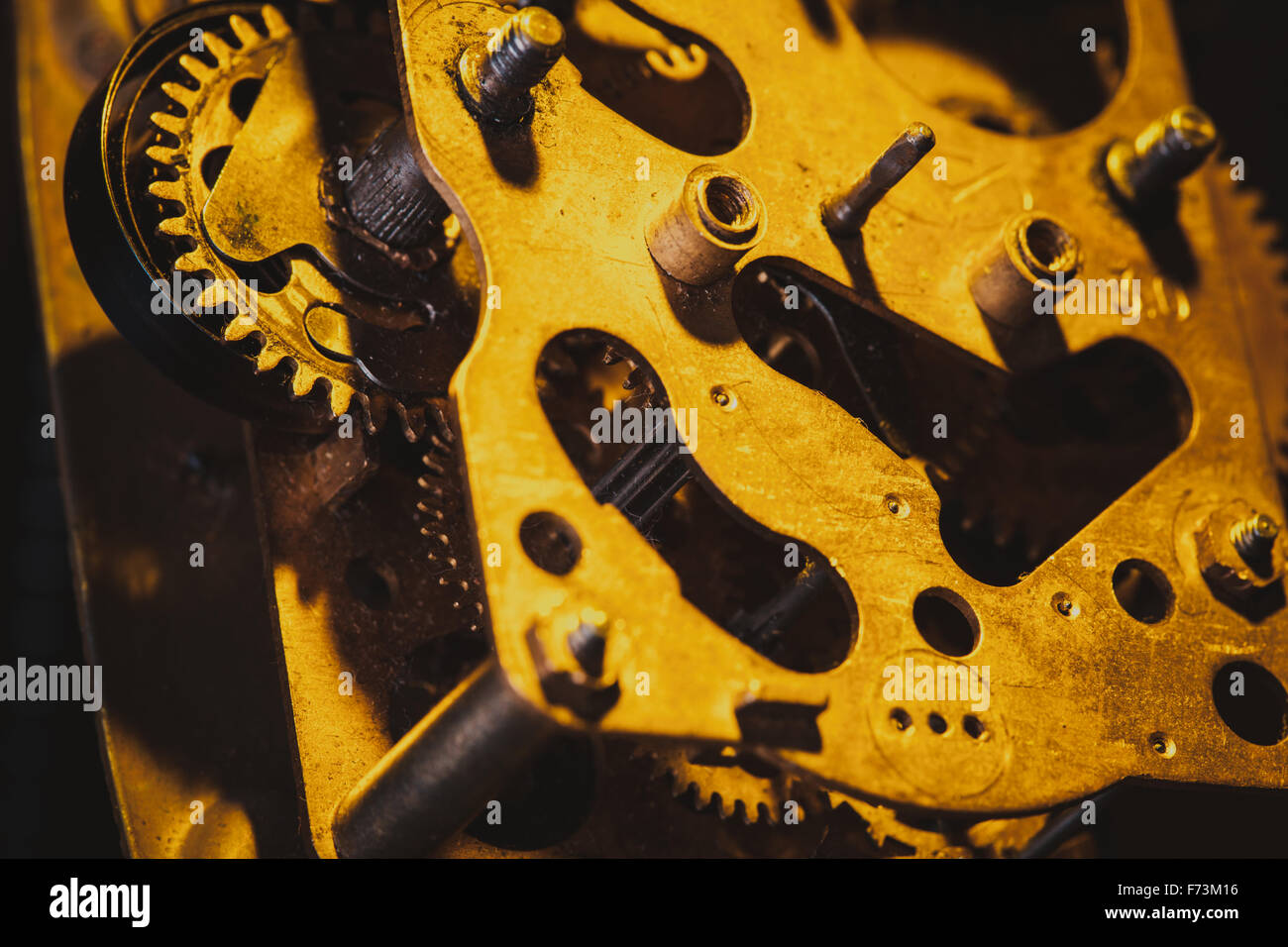 Vintage clock mechanism Stock Photo - Alamy