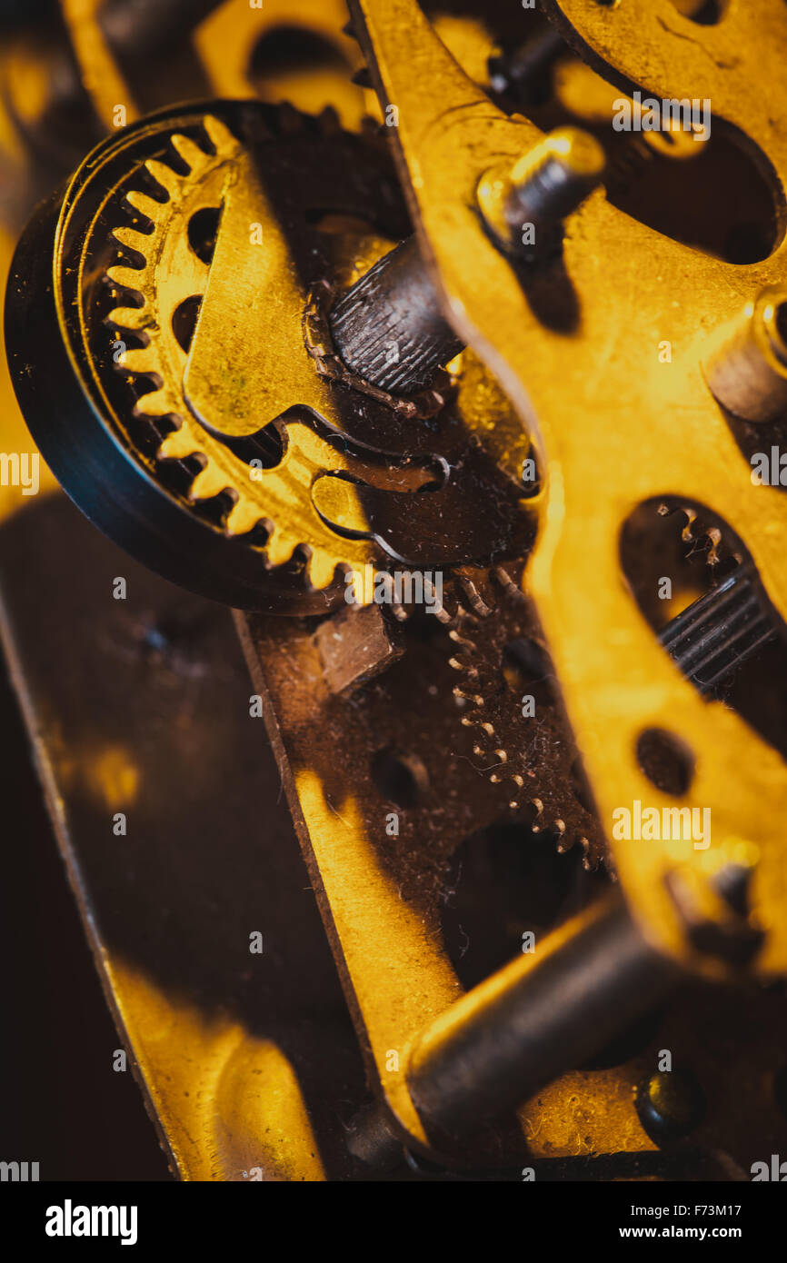 Vintage clock mechanism Stock Photo - Alamy