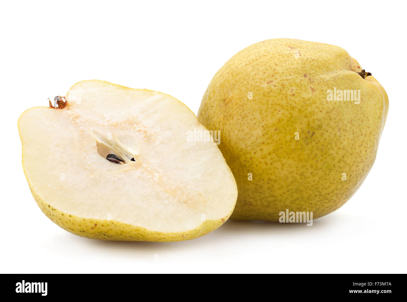 Yellow pear fruit isolated on white background Stock Photo - Alamy
