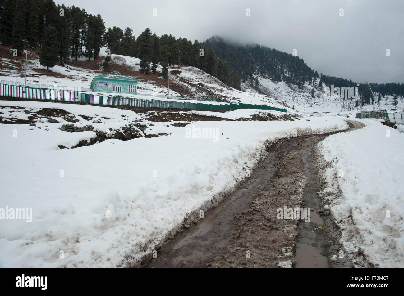 Snow covered aru valley, pahalgam, kashmir, india, asia Stock Photo - Alamy