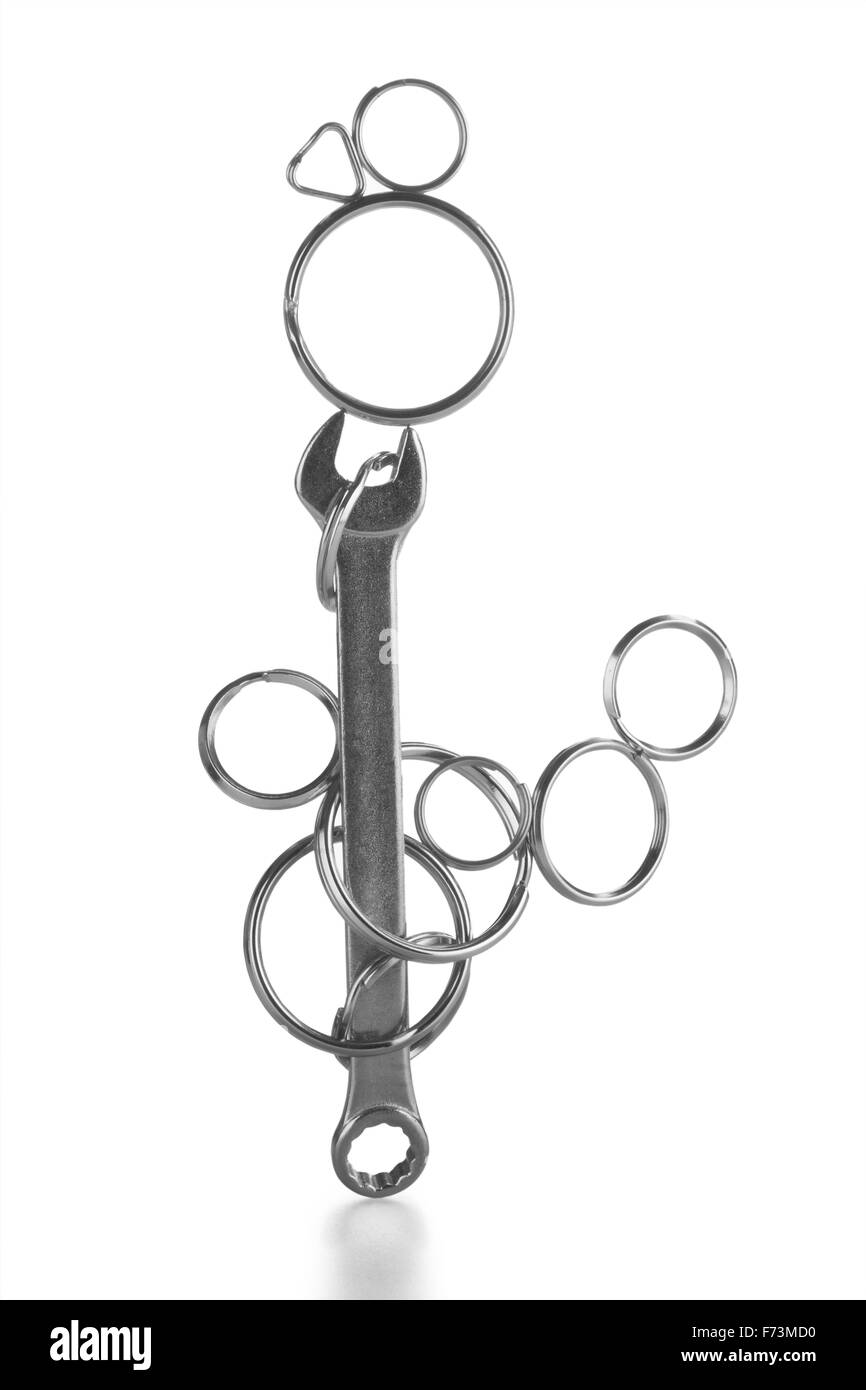 metal wrench, steel rings Stock Photo - Alamy