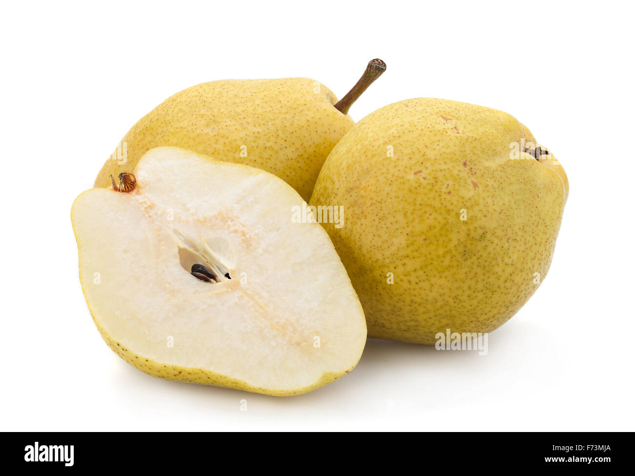 Yellow pear fruit isolated on white background Stock Photo - Alamy