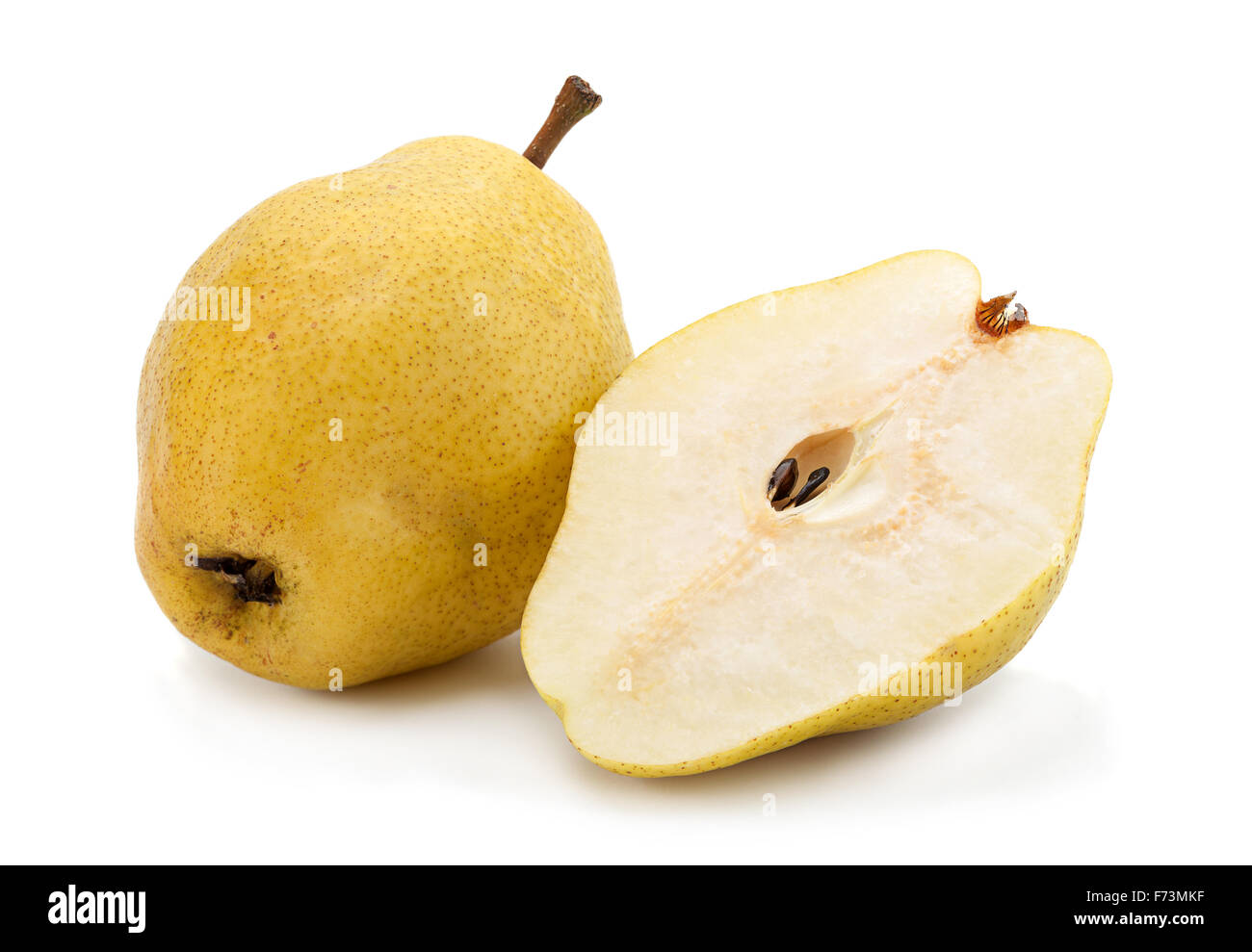 Yellow pear fruit isolated on white background Stock Photo - Alamy