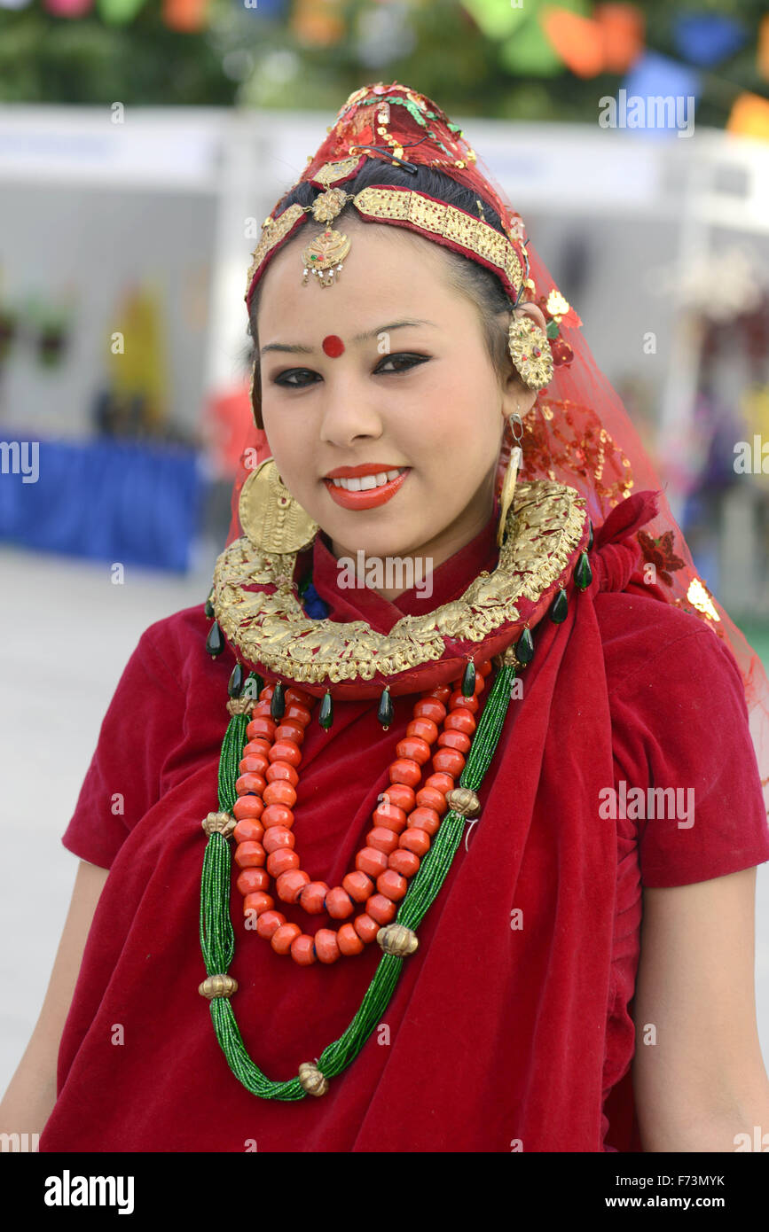 Indian model with red lipstick hi-res stock photography and images - Alamy