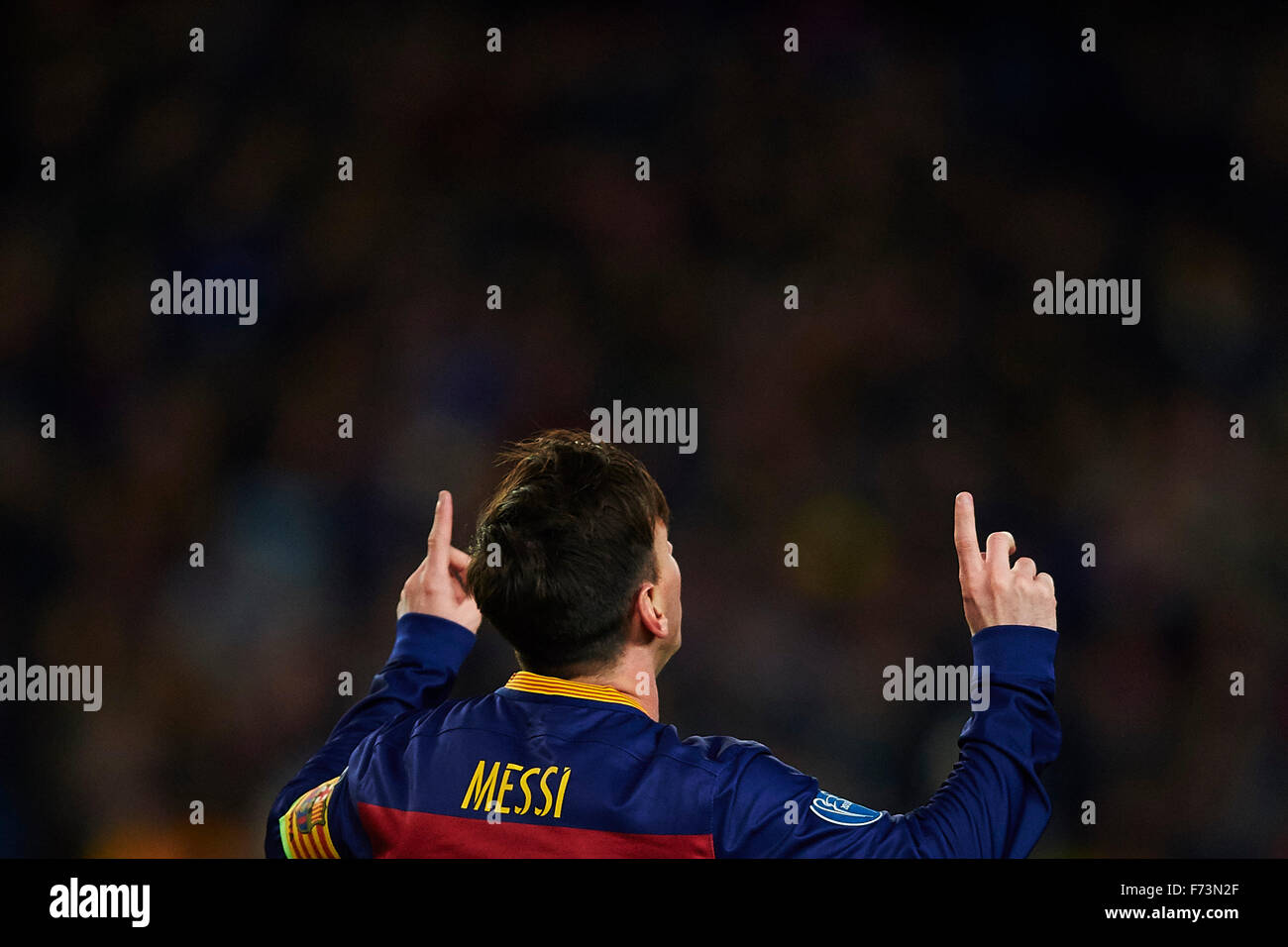 Lionel Messi (FC Barcelona) celebrates after scoring, during the ...