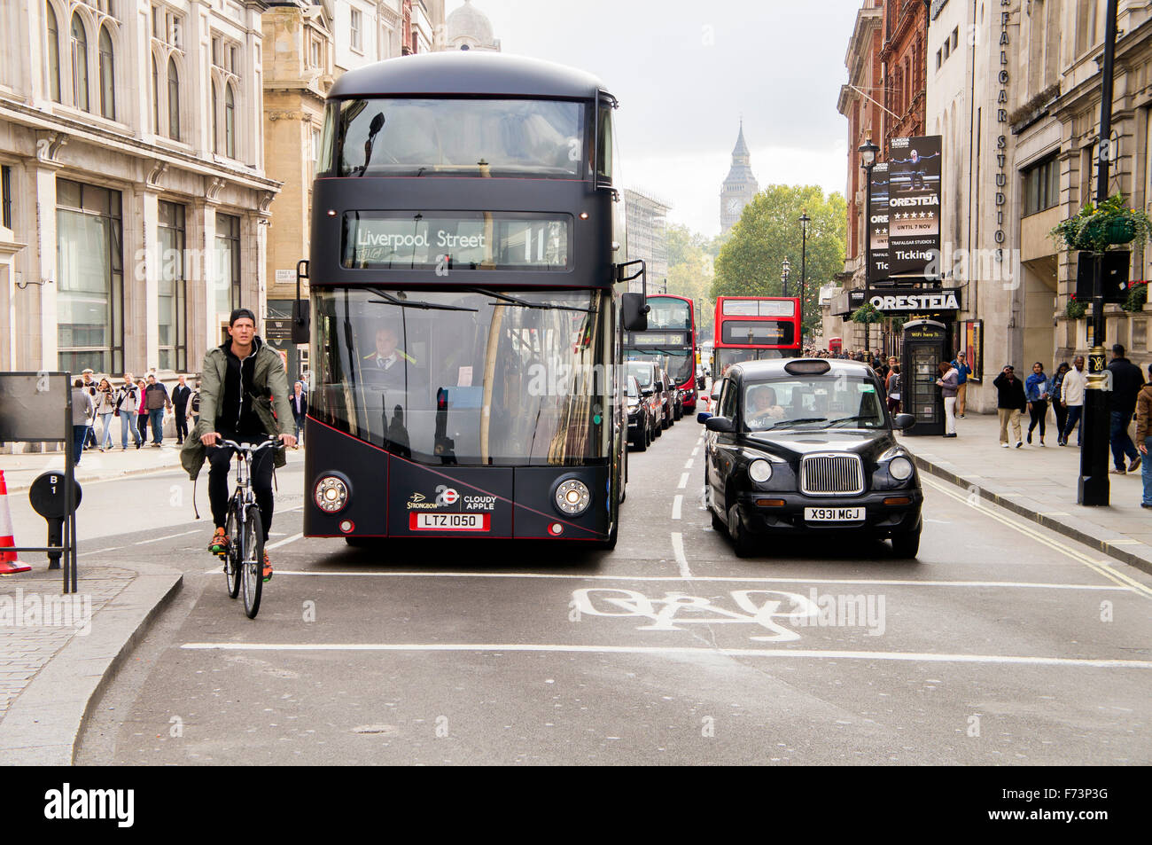 London taxi, hackney carriage, black cab, hack, bus, doubledecker ...