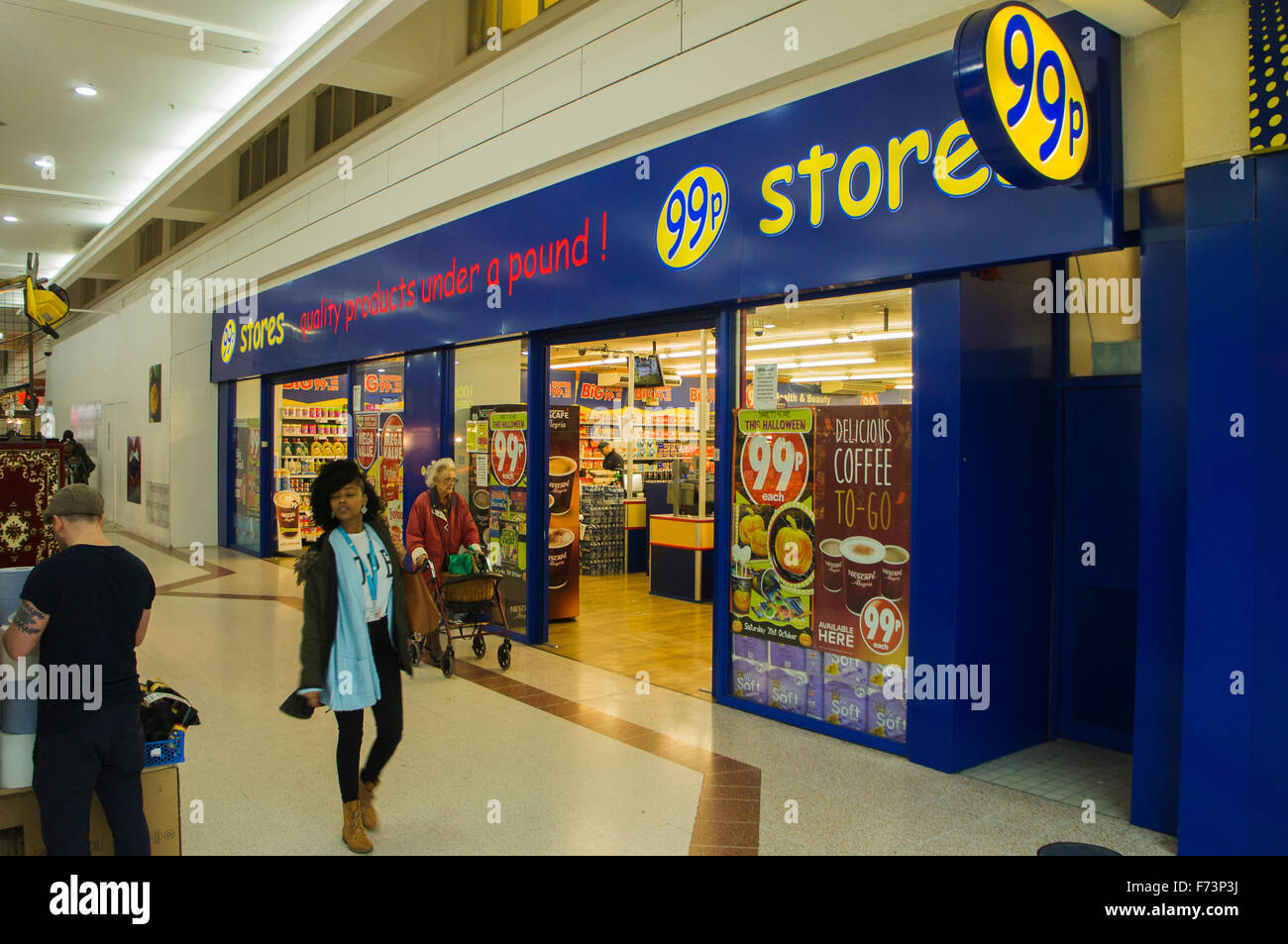 99p stores, quality products under a pound, logo, shop, shopping Stock ...