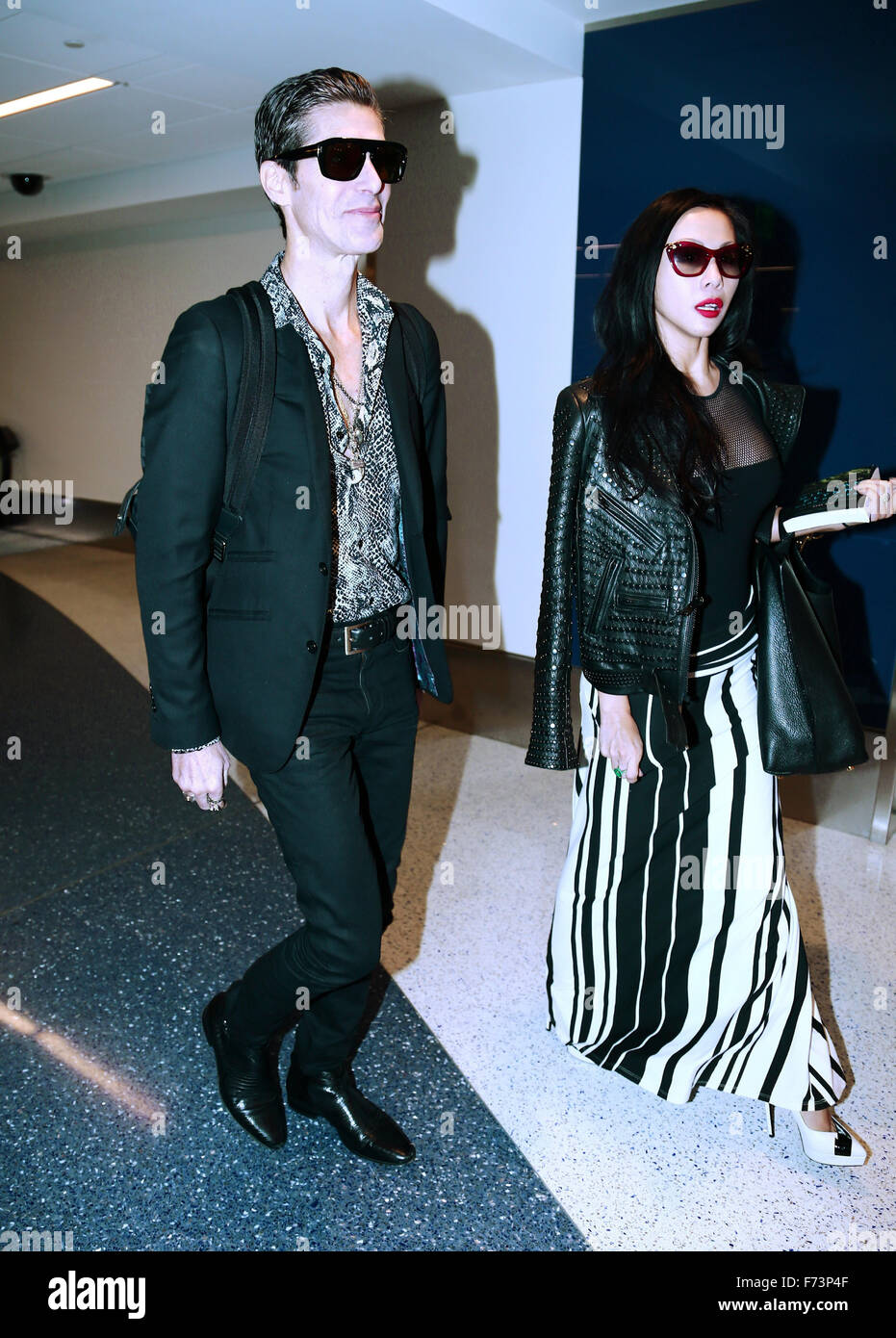 Perry Farrell and his wife Etty Lau depart from Los Angeles ...