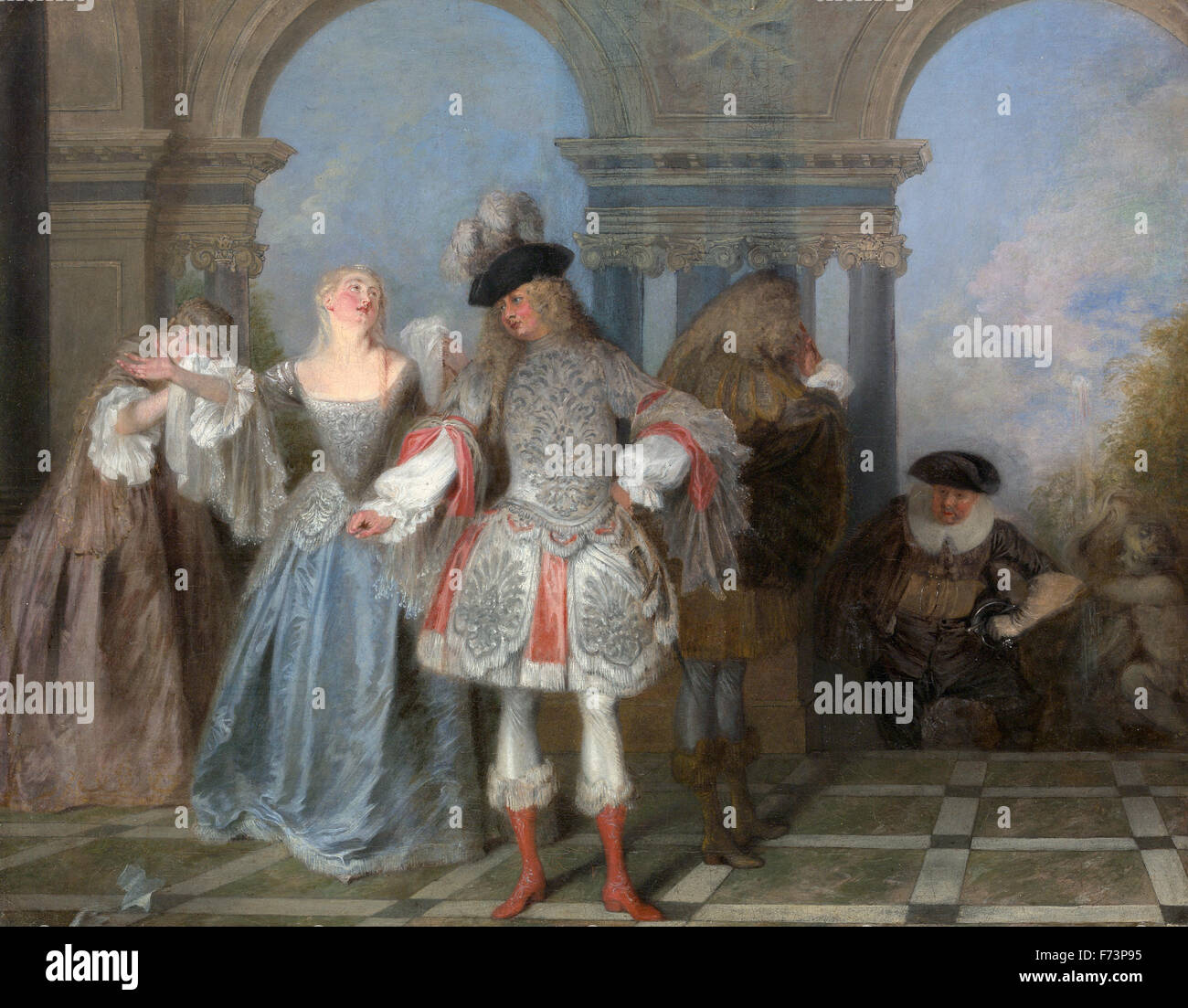 Jean-Antoine Watteau - The French Comedians Stock Photo - Alamy
