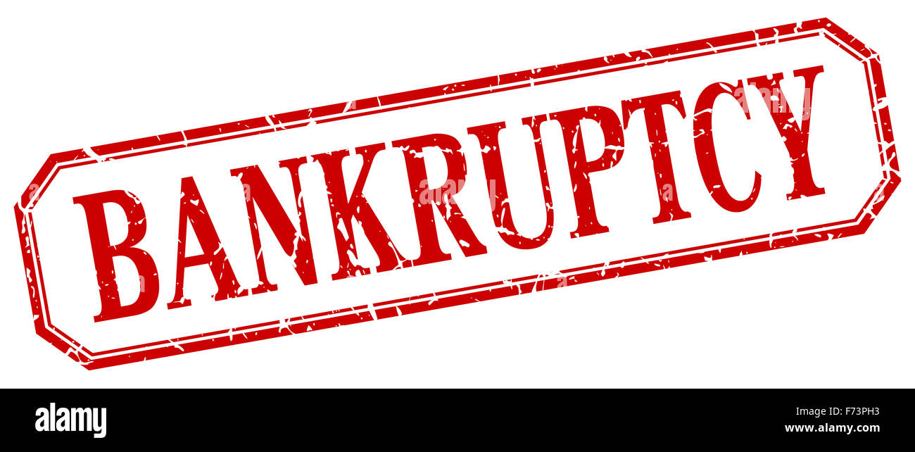 bankruptcy square red grunge vintage isolated label Stock Photo - Alamy