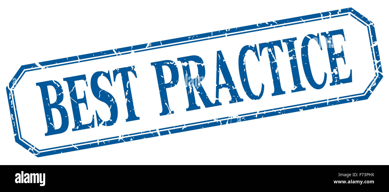 best practice square blue grunge vintage isolated label Stock Photo - Alamy