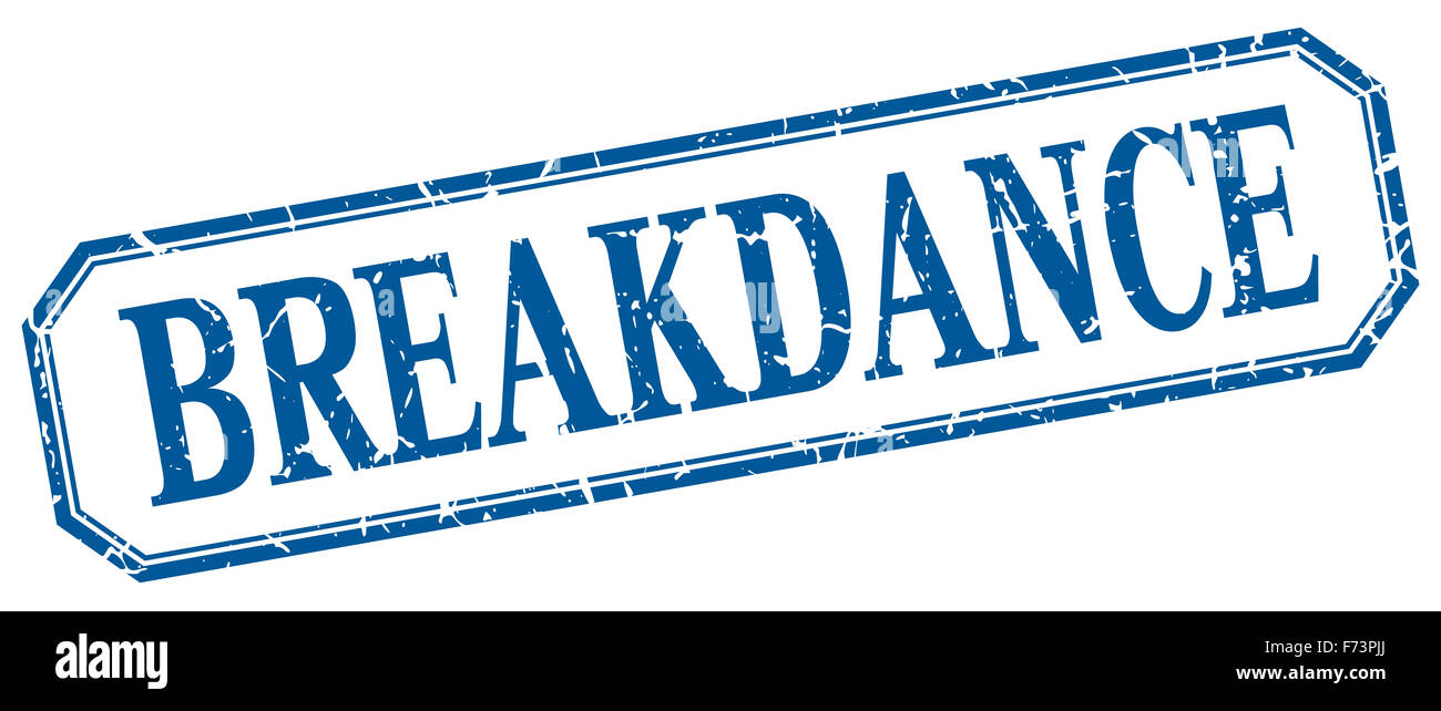 breakdance square blue grunge vintage isolated label Stock Photo - Alamy