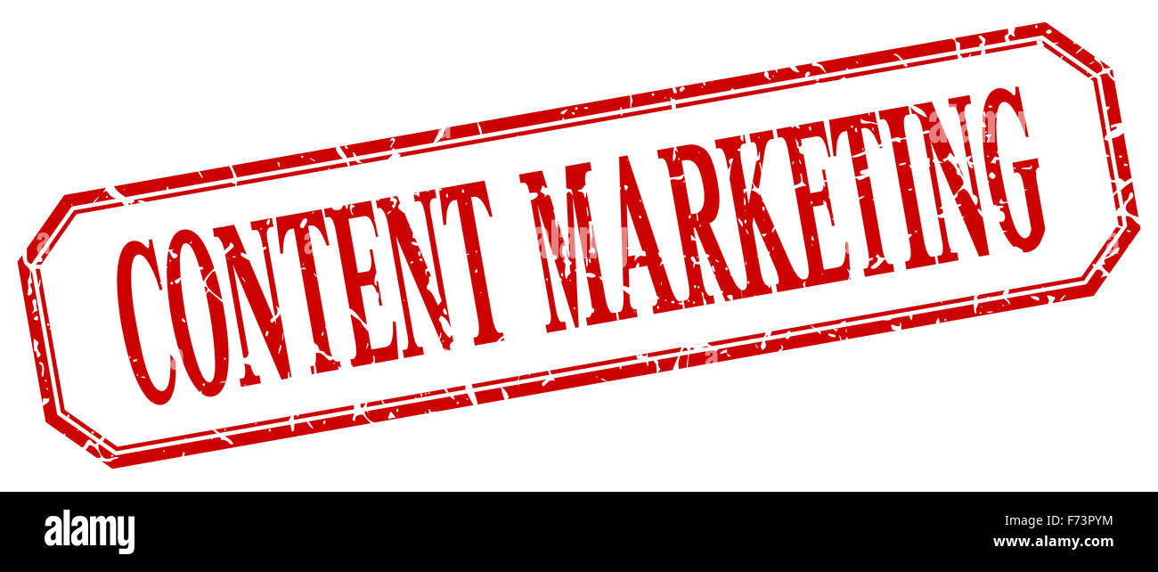 content marketing square red grunge vintage isolated label Stock Photo ...