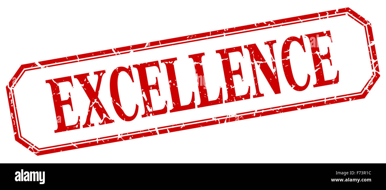 excellence square red grunge vintage isolated label Stock Photo - Alamy