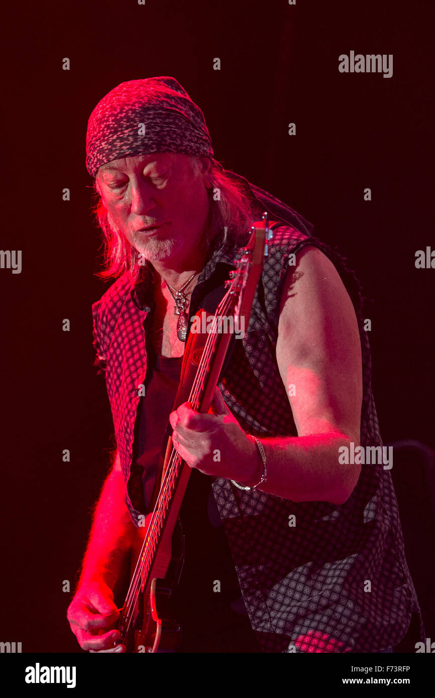Berlin, Germany. 24th Nov, 2015. Bassist Roger David Glover performs ...