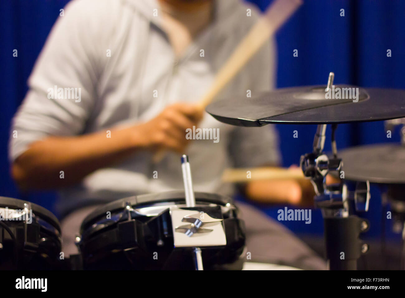 Person playing drums hitting hi hi-res stock photography and images - Alamy