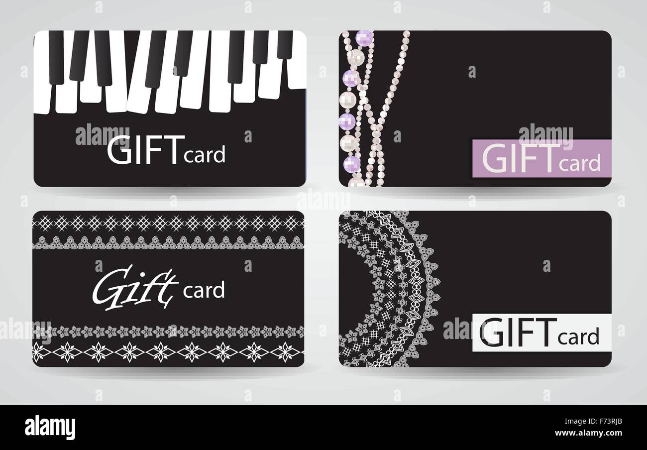 Abstract Beautiful Gift Card Design Set, Vector Illustration Stock ...